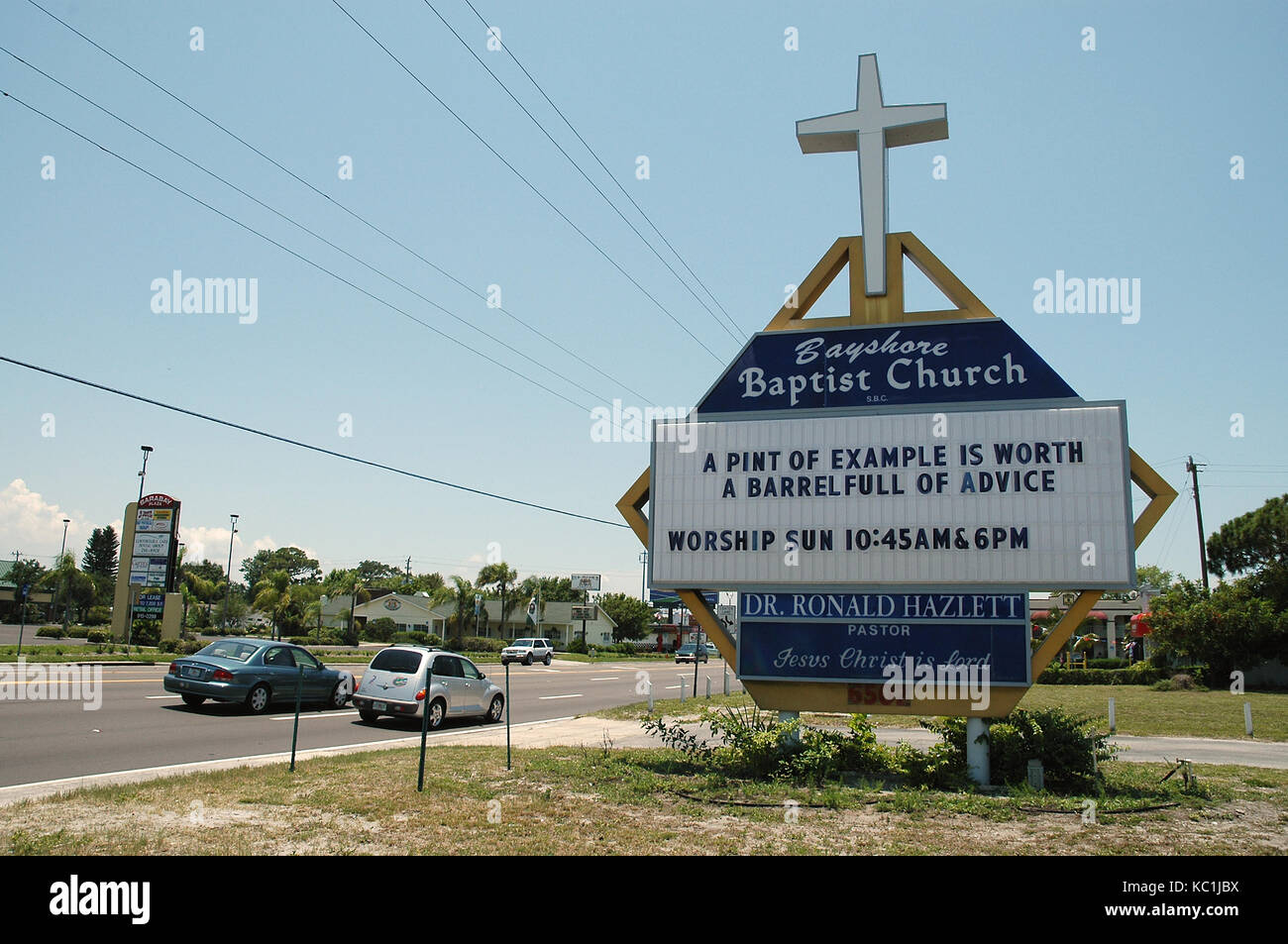 Sign outside a church with a message Stock Photo - Alamy
