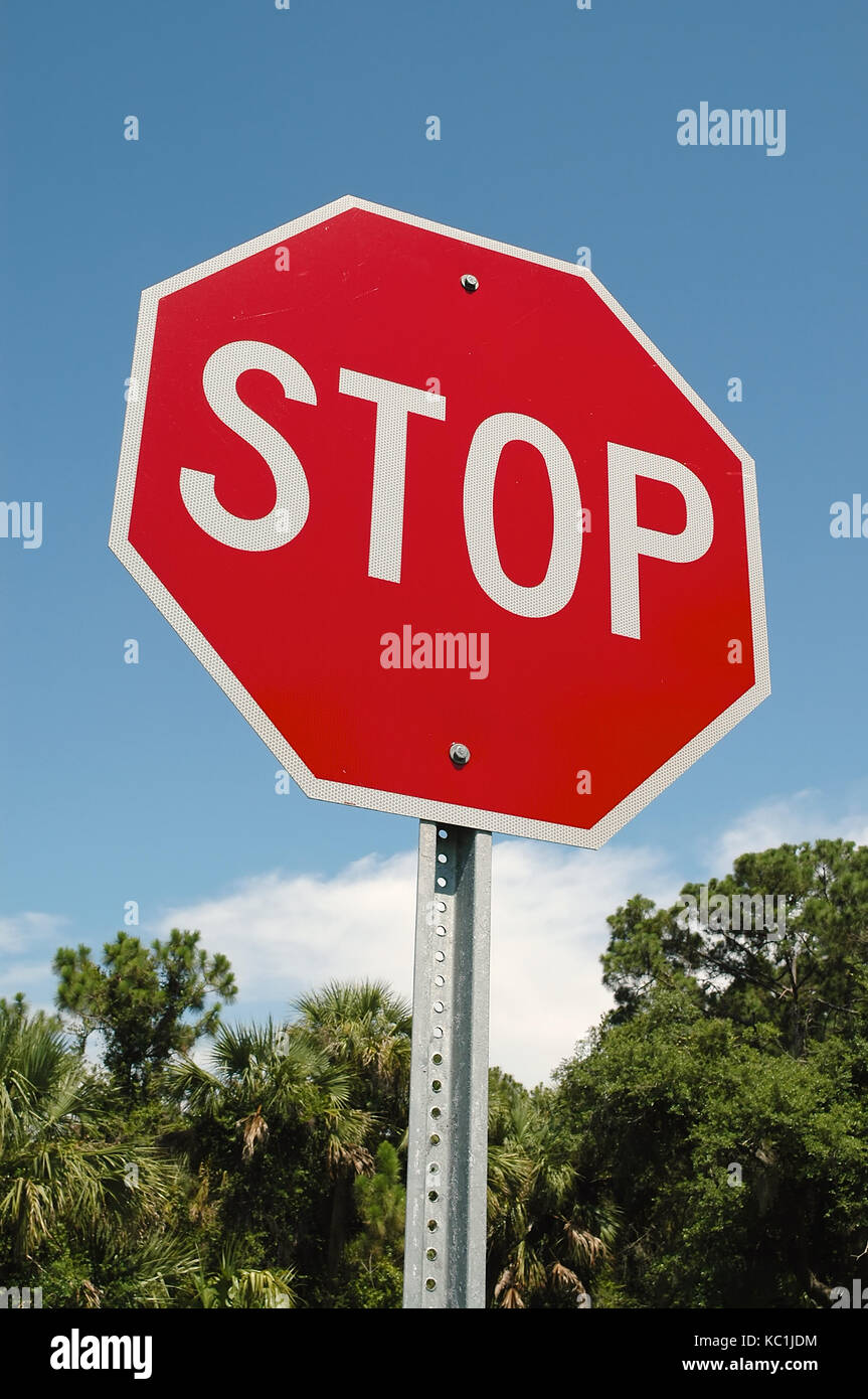 STOP sign by the roadside in Florida Stock Photo - Alamy