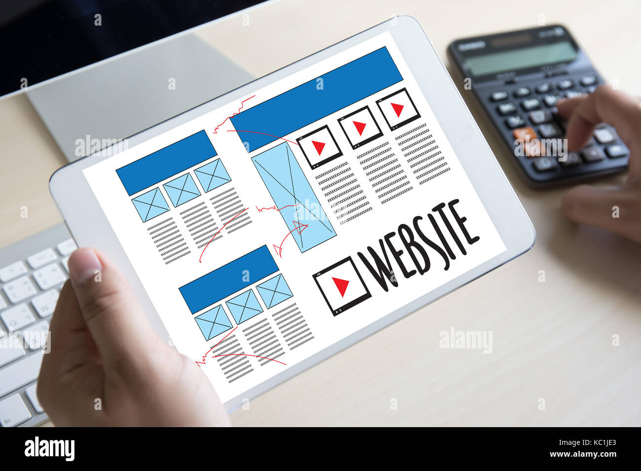 Web Design layout sketch drawing Software Media WWW and Graphic Layout ...