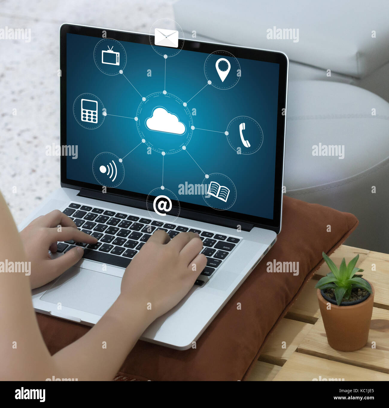 Cloud Computing diagram Network Data Storage Technology Service Stock ...