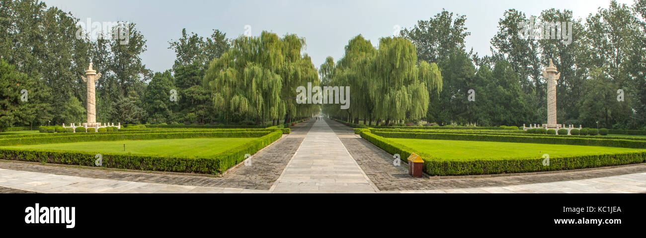The Sacred Road to Ming Tombs Panorama, Changping, China Stock Photo ...