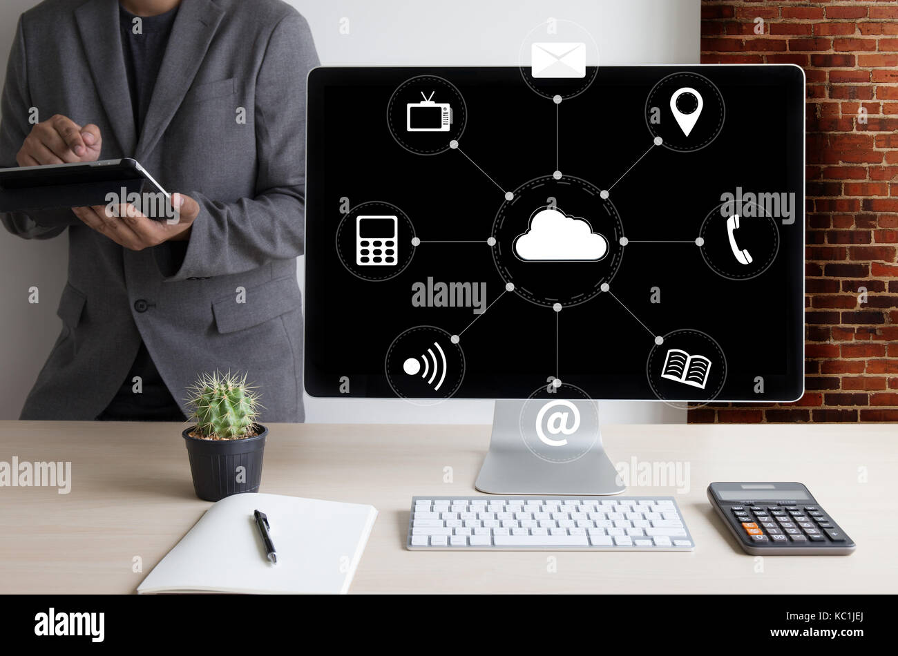 Cloud Computing diagram Network Data Storage Technology Service Stock ...