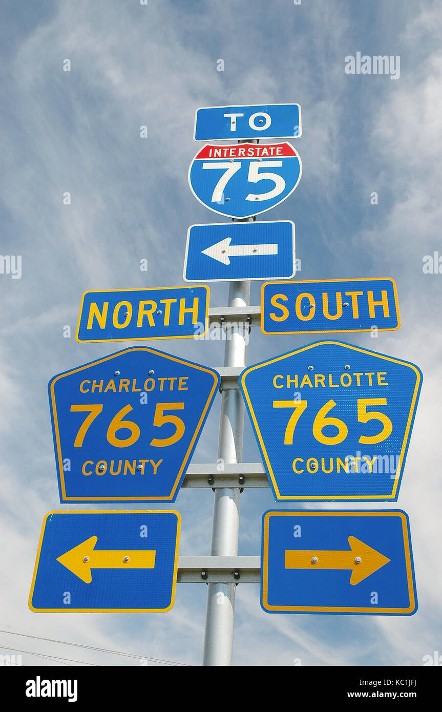 Highway sign giving directions Stock Photo - Alamy