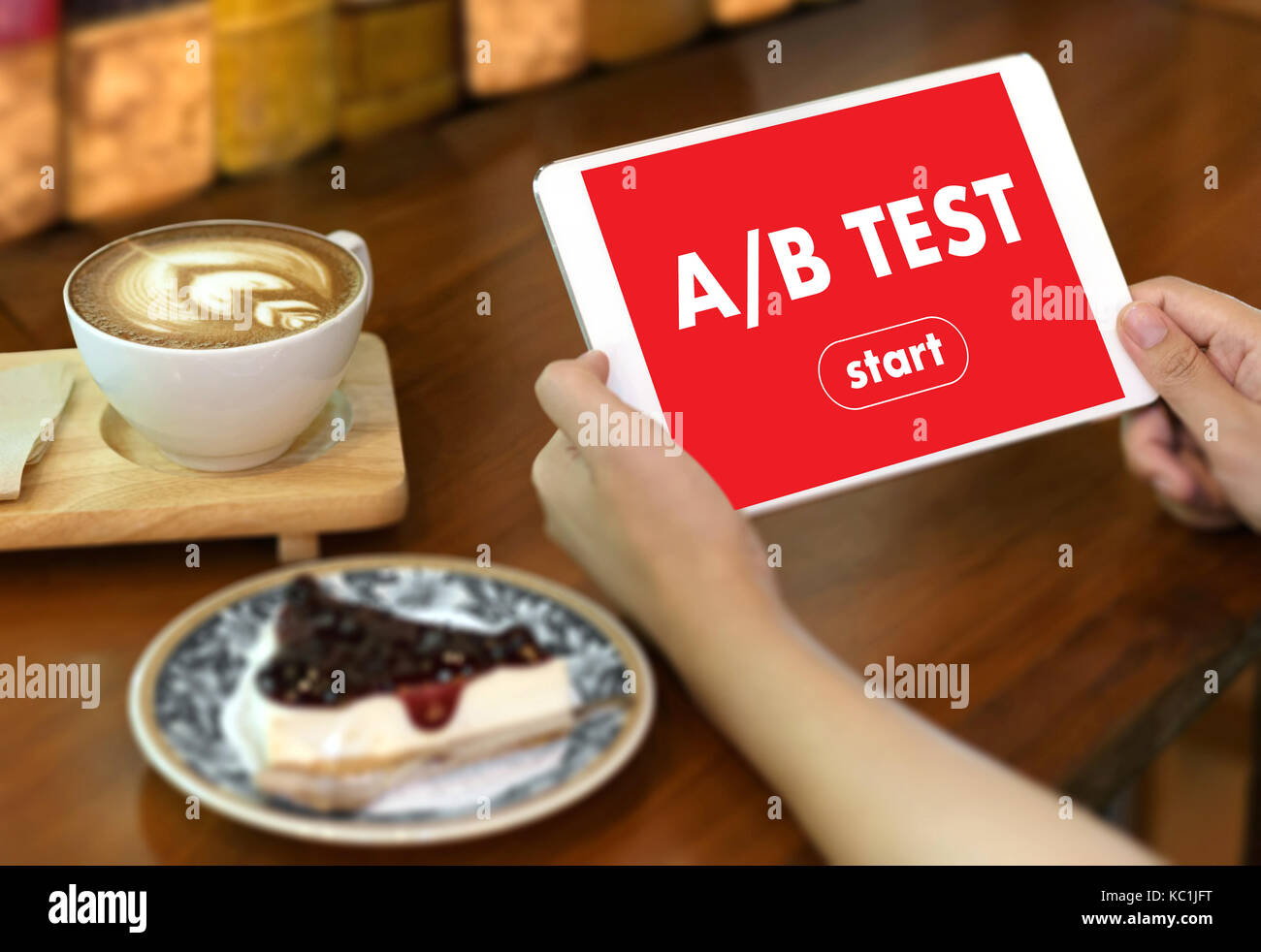 A/B TEST start and A-B comparison. Split testing Stock Photo - Alamy