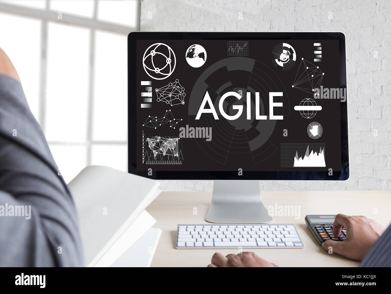 AGILE Agility Nimble Quick Fast Concept businessman working Stock Photo ...