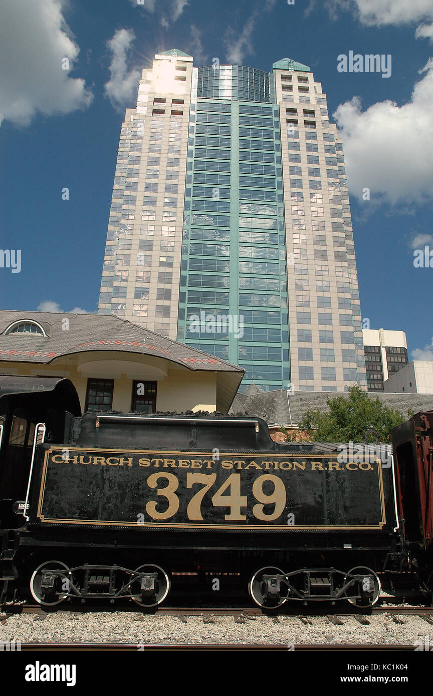 Steam locomotive at Church Street Station in Orlando, Florida, USA ...