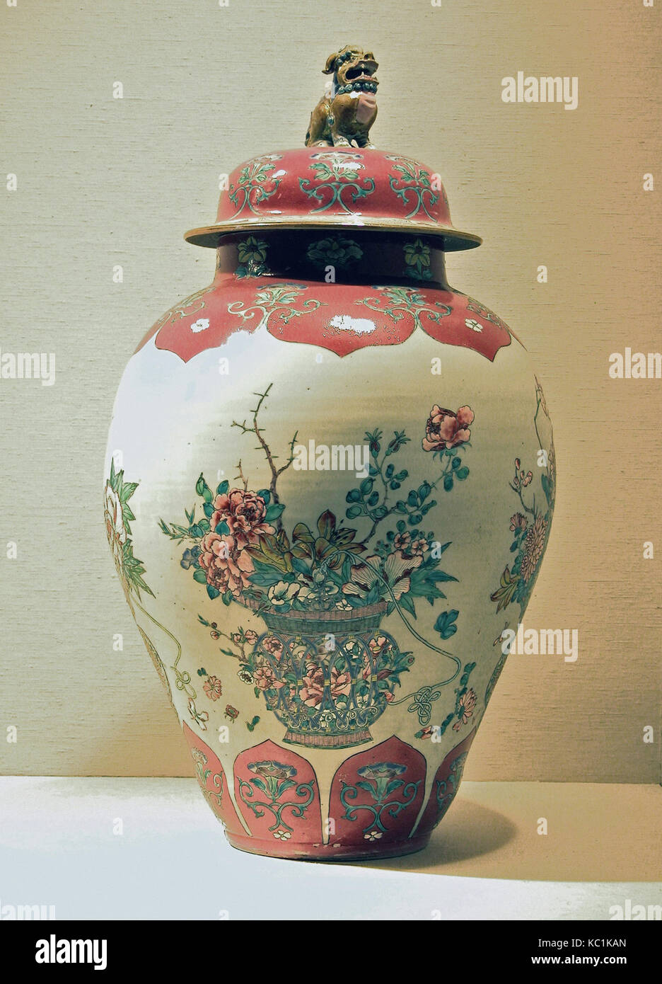 Jar with Basket of Auspicious Flowers, 18th century Stock Photo - Alamy