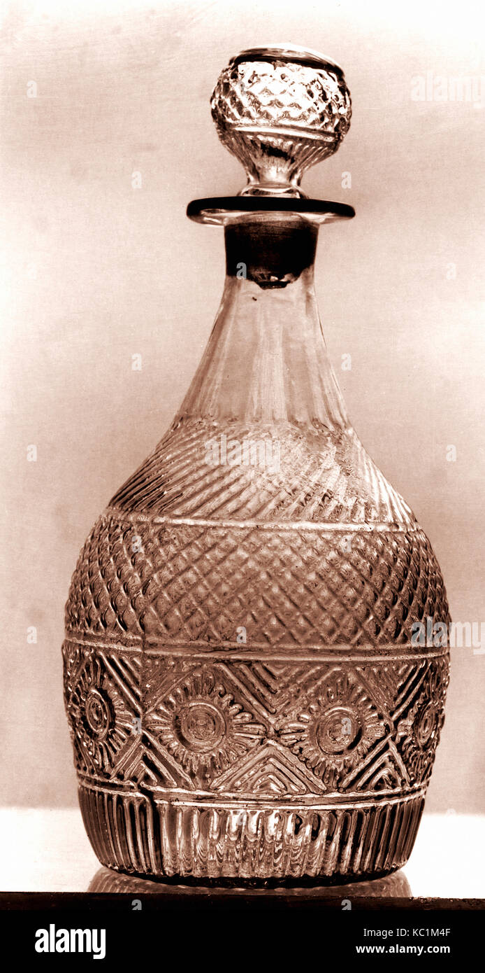 Decanter, 1820–40, Made in United States, American, Blown molded lead ...