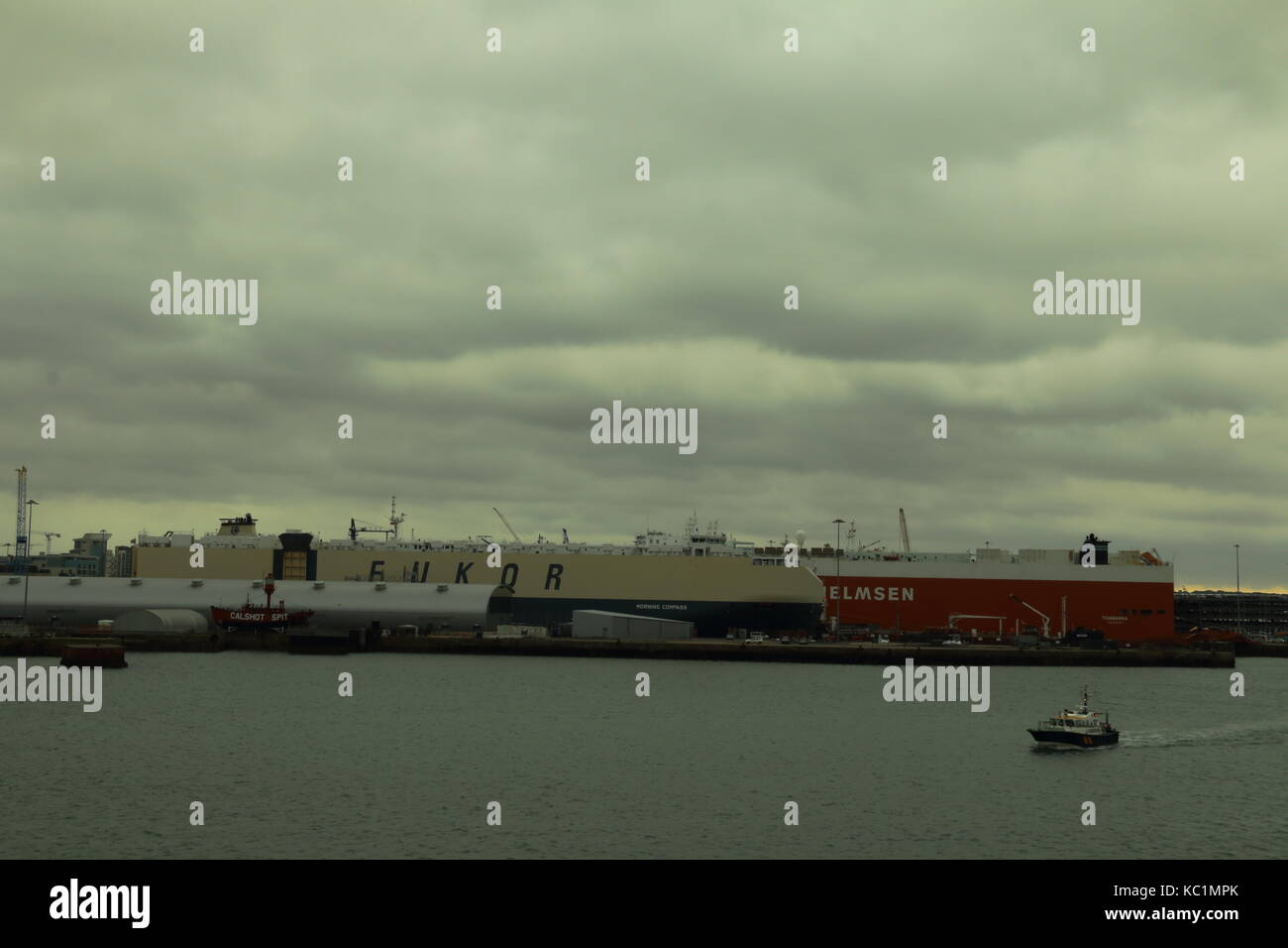 Container ships,Tombarra and Morning Compass,Southampton,UK Stock Photo ...