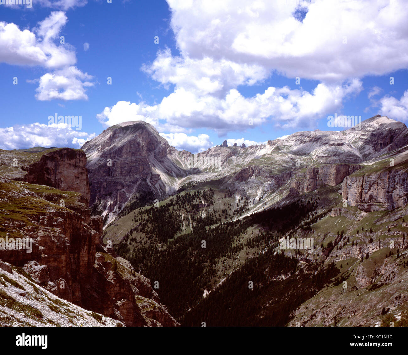 A view looking along the Langental or Vallunga Valley in the Naturpark ...