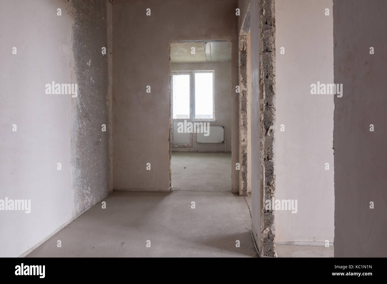 Layout of rooms and rooms in a new building, view of the premises with ...