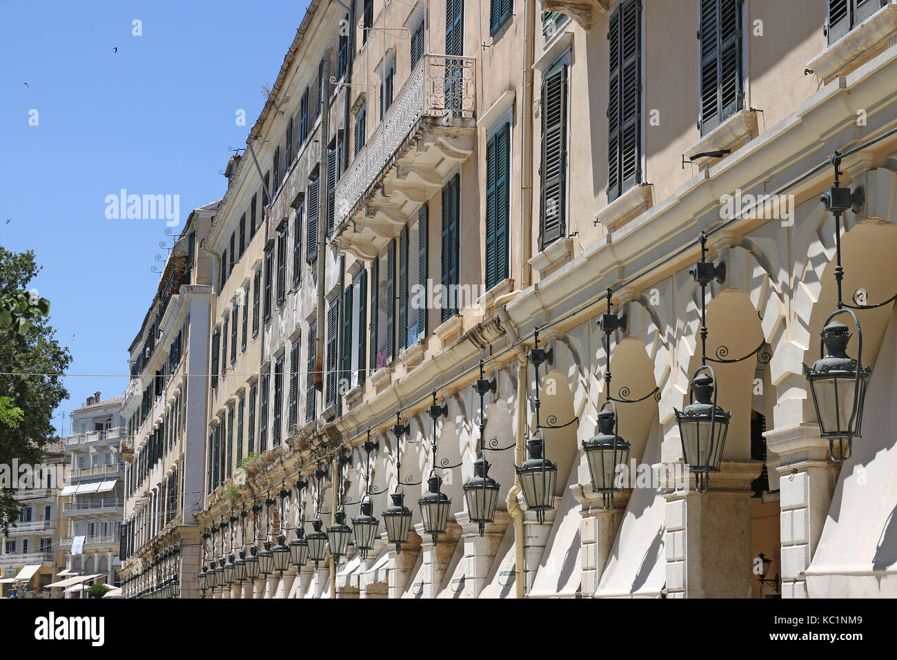 Liston square old Corfu town Greece Stock Photo - Alamy