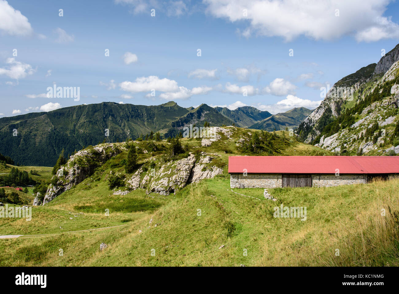 Huts and shelter in the Friuli Mountains Stock Photo - Alamy