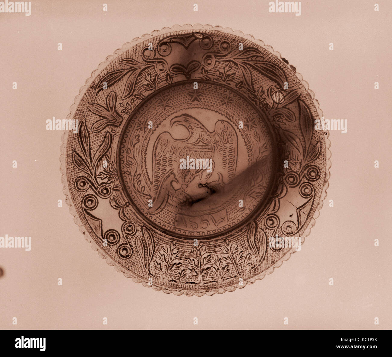 Cup Plate, Probably Boston & Sandwich Glass Company, 1832 Stock Photo ...