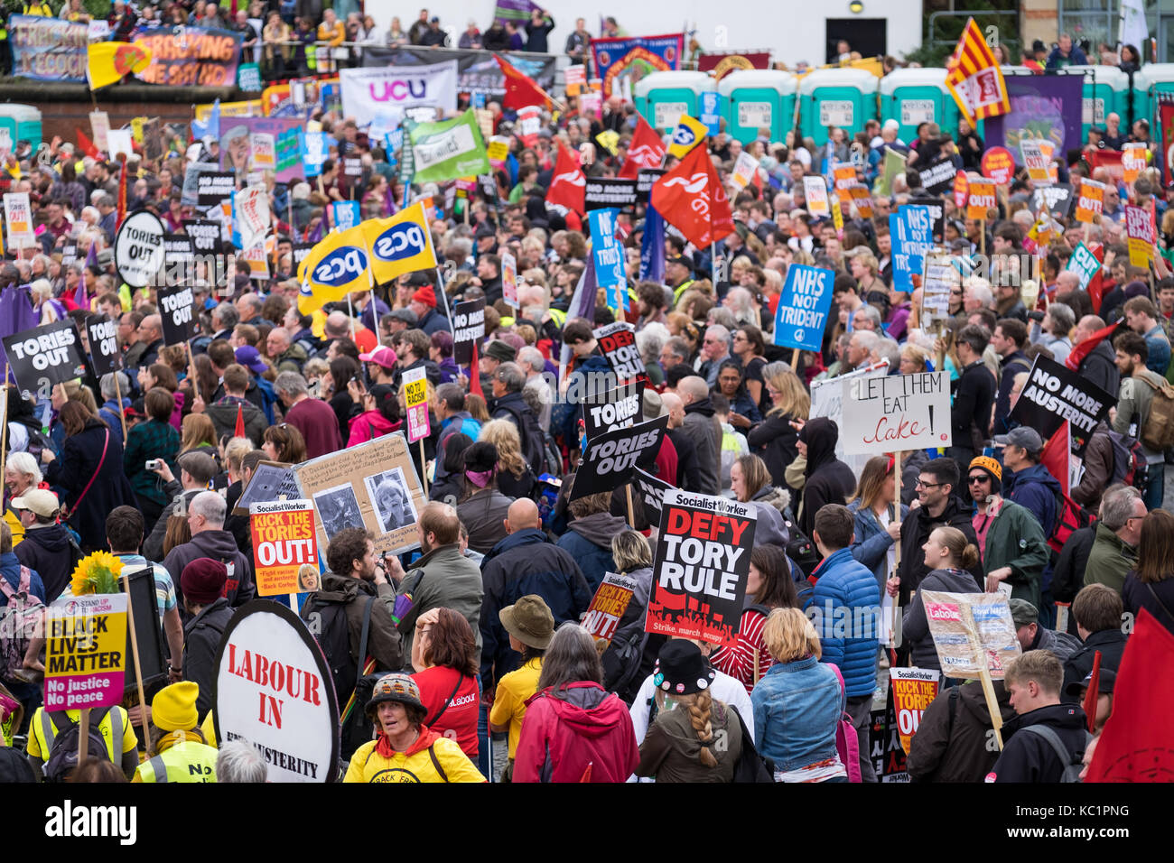 Manchester, UK. 1st October, 2017. An estimated 50,000 protesters ...