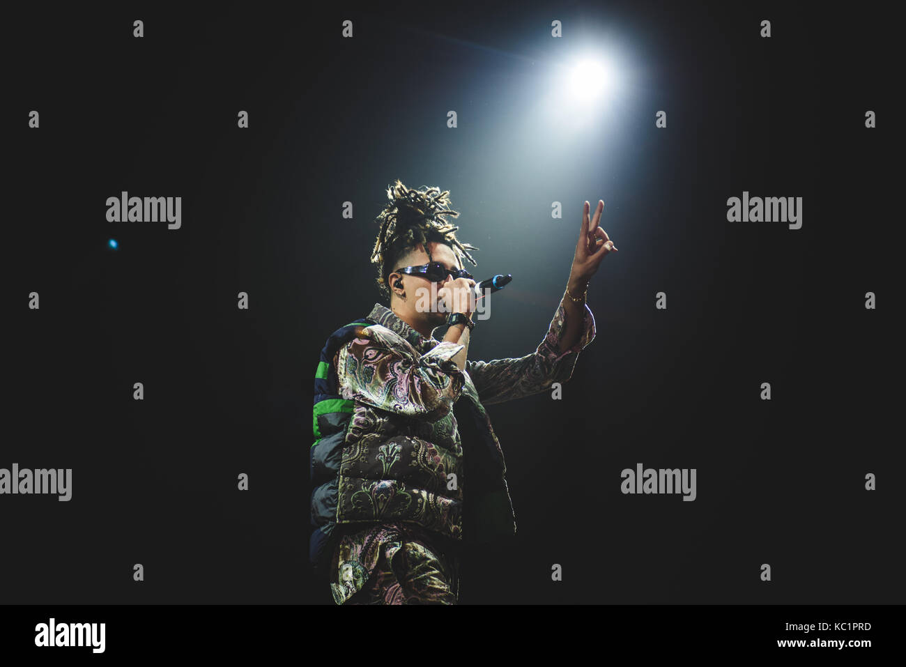 Torino, Italy. 30th Sep, 2017: The italian rapper Ghali performing live ...