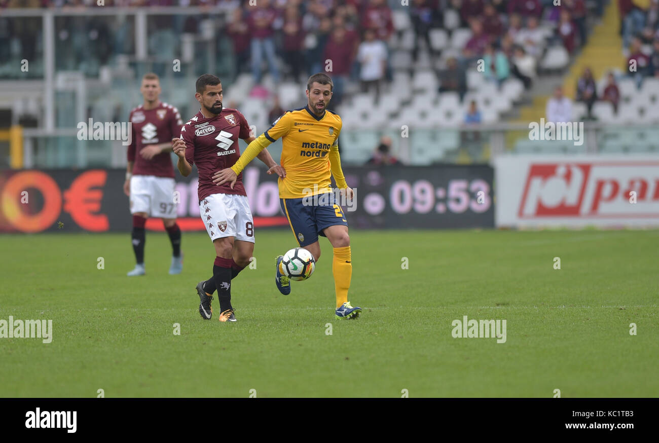 Turin, Italy. 01st Oct, 2017. Tomas Rincon (Torino FC), Daniel Bessa ...