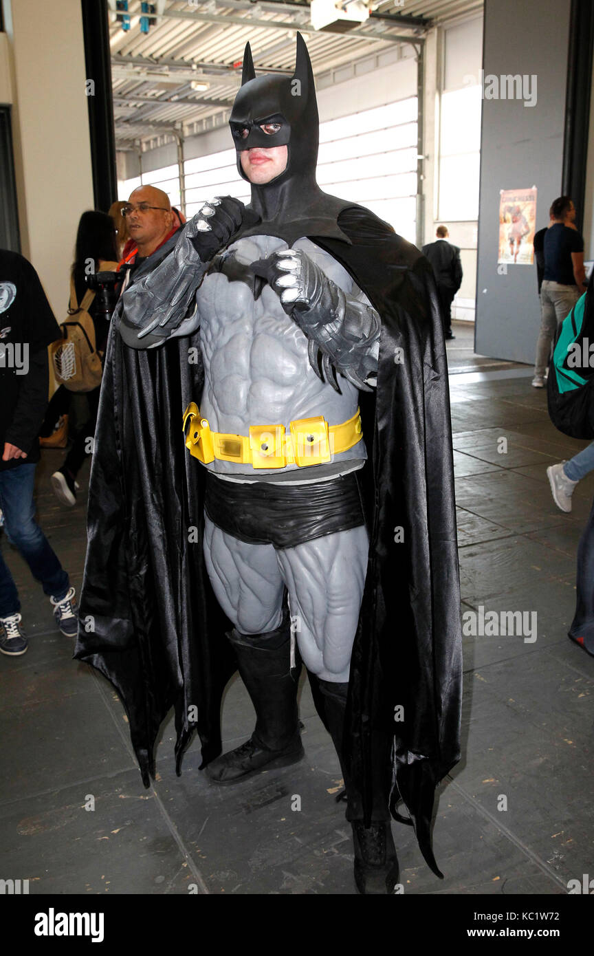 Batman cosplayer poses during the 2nd German Comic Con 2017 at Messe ...