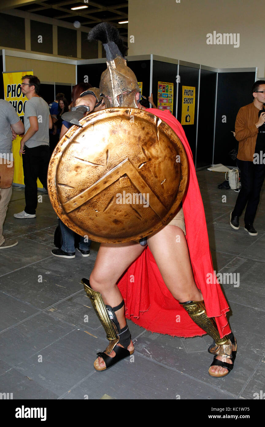 '300' cosplayer poses during the 2nd German Comic Con 2017 at Messe ...