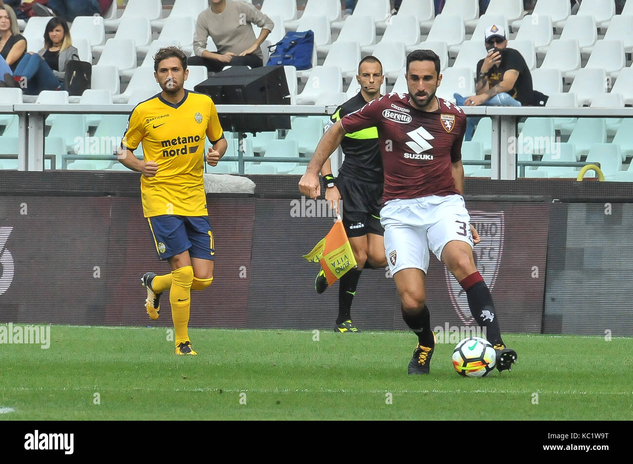 Turin, Italy. 1st October, 2017. Cristian Molinaro (Torino FC) during ...
