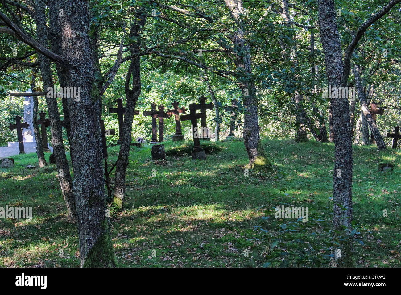 Kluki, Poland. 01st Oct, 2017. The only preserved cemetery Slavic ...