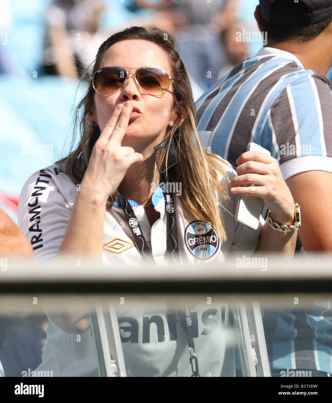 Porto Alegre, Brazil. 01st Oct, 2017. Grêmio fans before the match ...