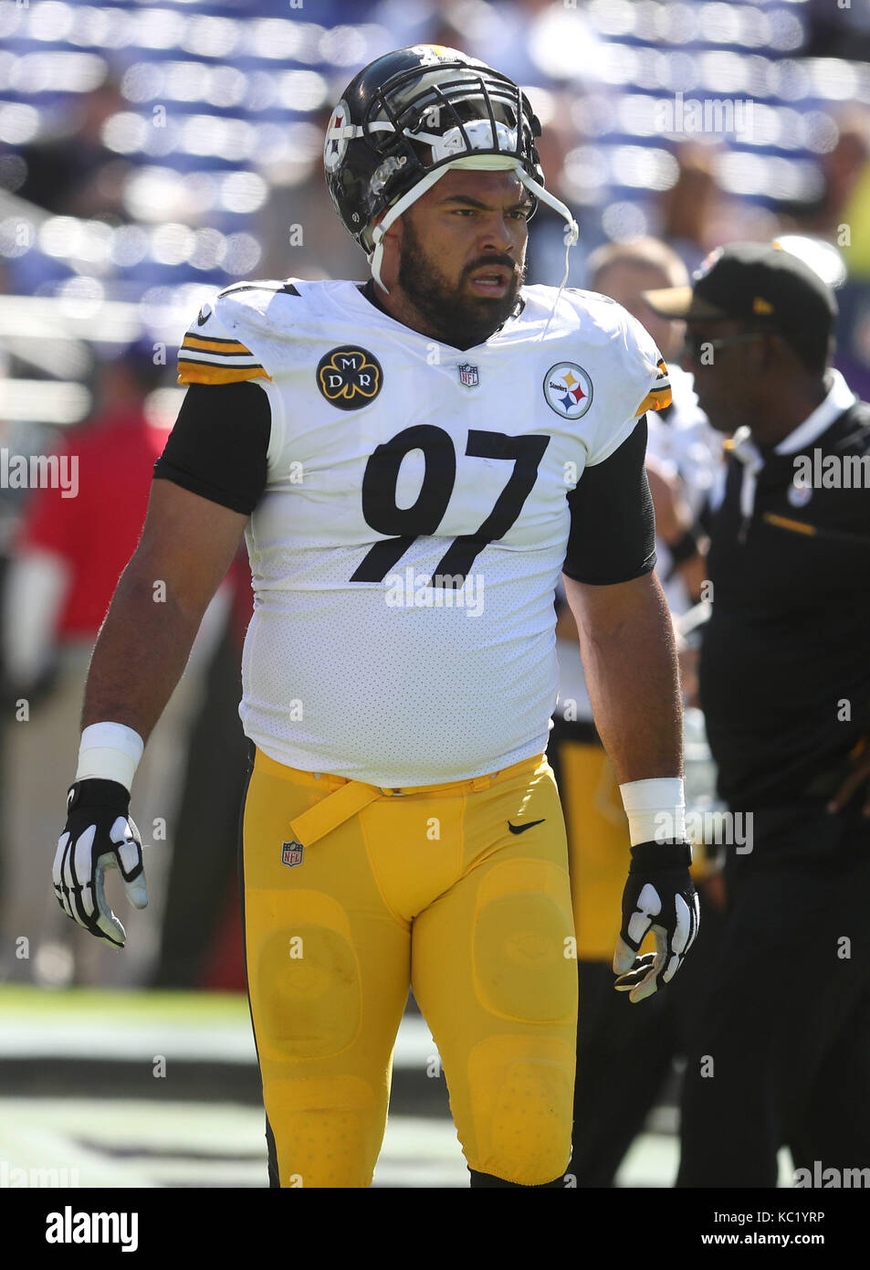 Baltimore, USA. 01st Oct, 2017. Pittsburgh Steelers DE Cameron Heyward (97) pictured before the ...