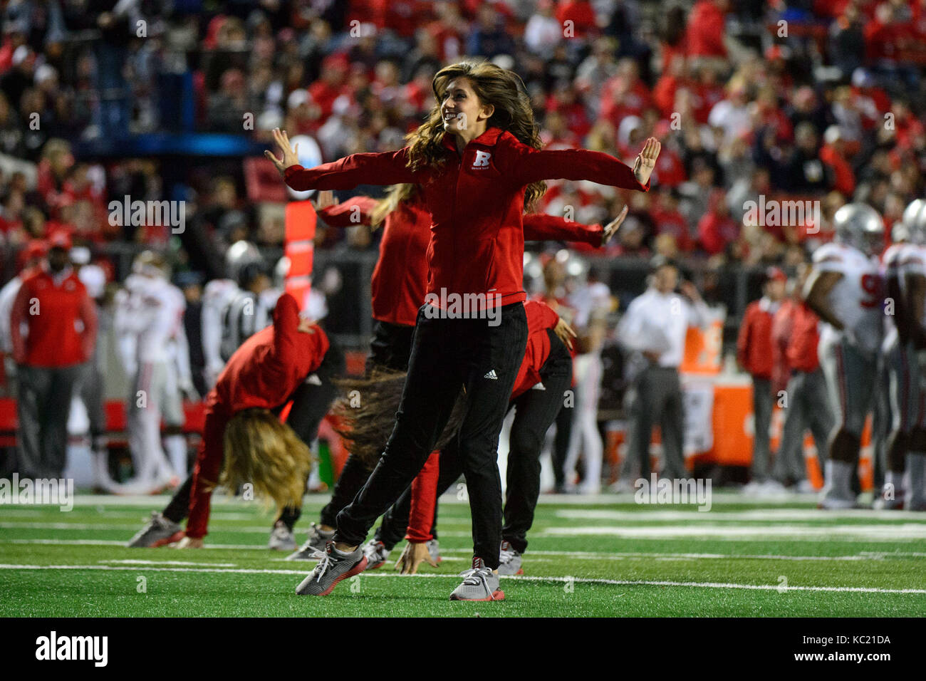 Rutgers scarlet knights dance team performs hi-res stock photography ...