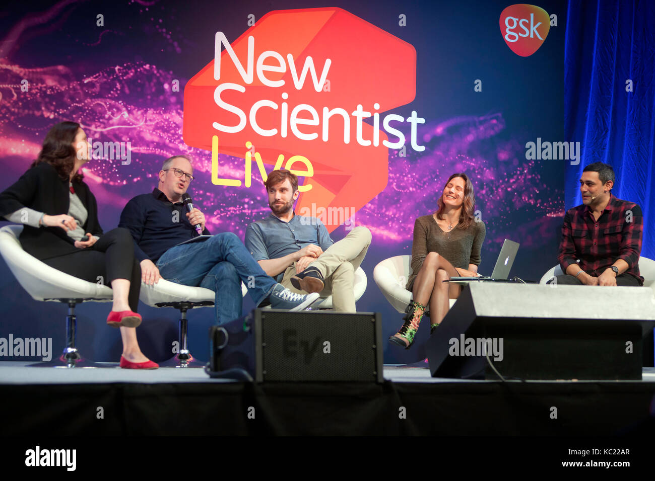 From left to right Lucie Green, Robin Ince, Andrew Steele, Helen ...