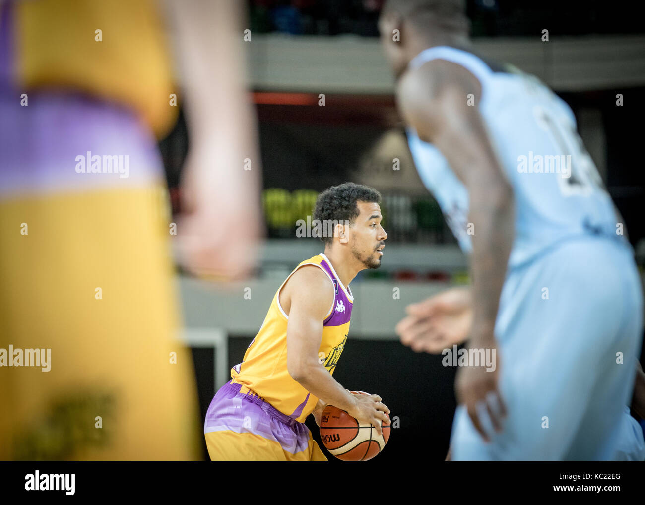 London, UK. 1st October, 2017. BBL Basketball London Lions beat Surrey ...