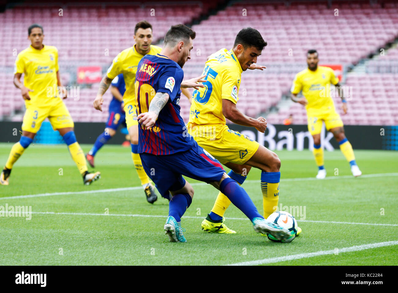 Barcelona, Spain. The game was played in an empty stadium as a protest ...