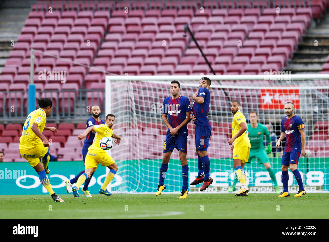 Barcelona, Spain. The game was played in an empty stadium as a protest ...