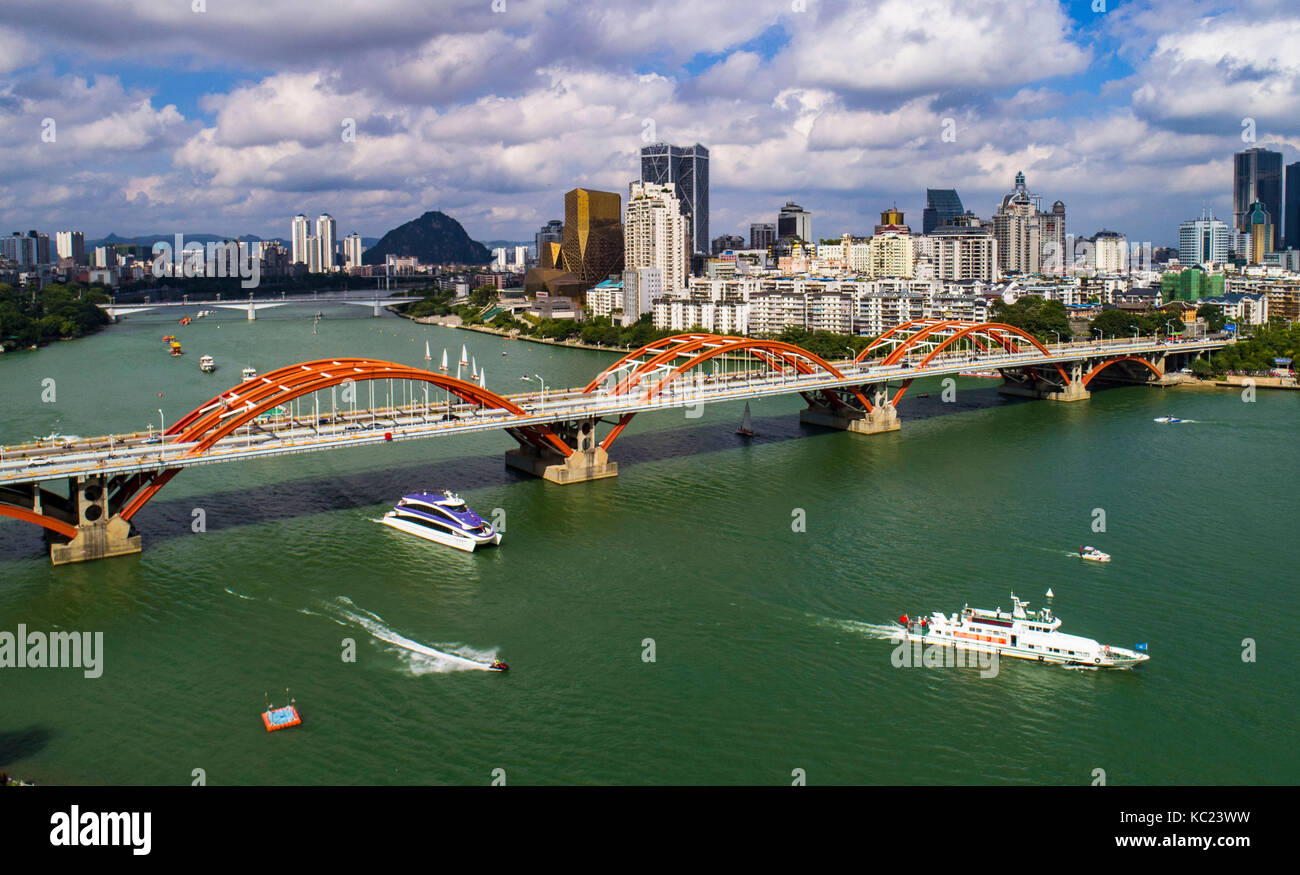 Liuzhou, China's Guangxi Zhuang Autonomous Region. 1st Oct, 2017. Boats ...