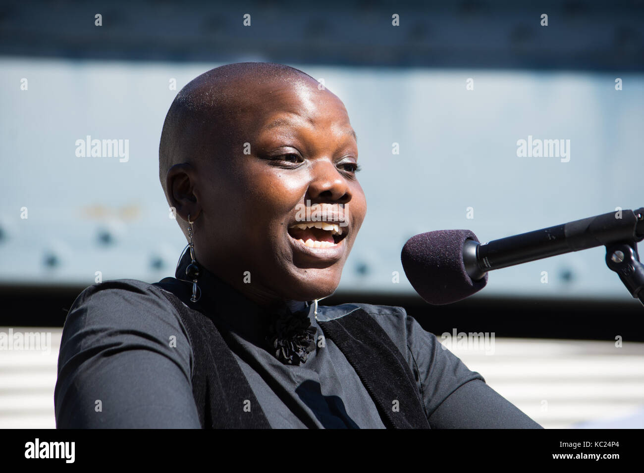 New York, USA. 01st Oct, 2017. Agunda Okeyo, moderator, writer and ...