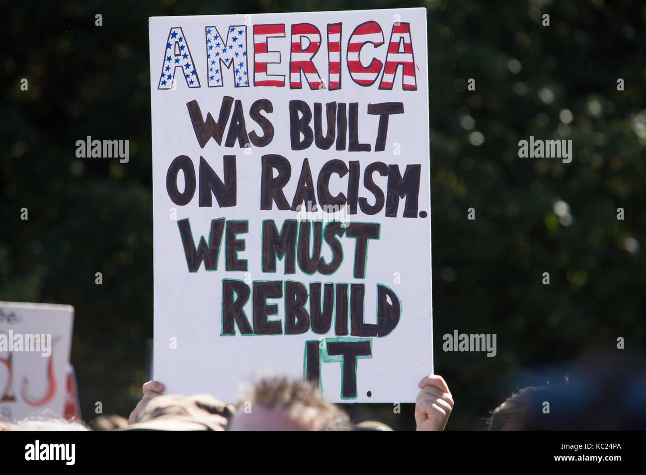 New York, USA. 01st Oct, 2017. Social justice activists rallied and ...