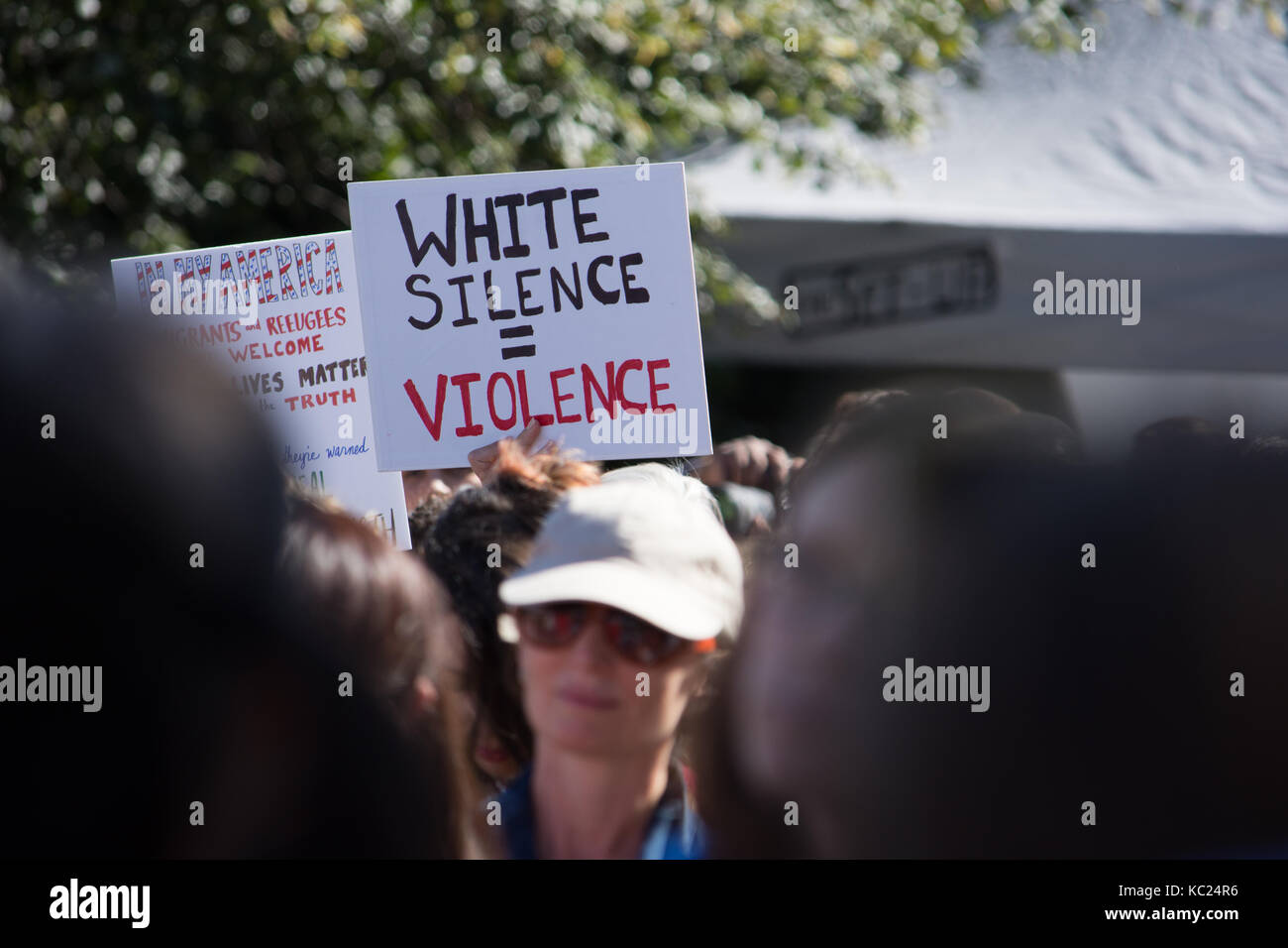 New York, USA. 01st Oct, 2017. Social justice activists rallied and ...