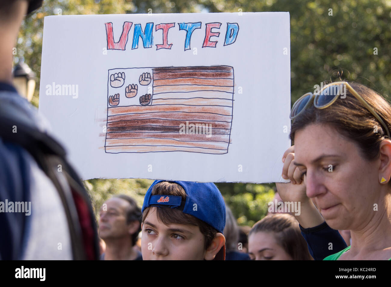 New York, USA. 01st Oct, 2017. Social justice activists rallied and ...