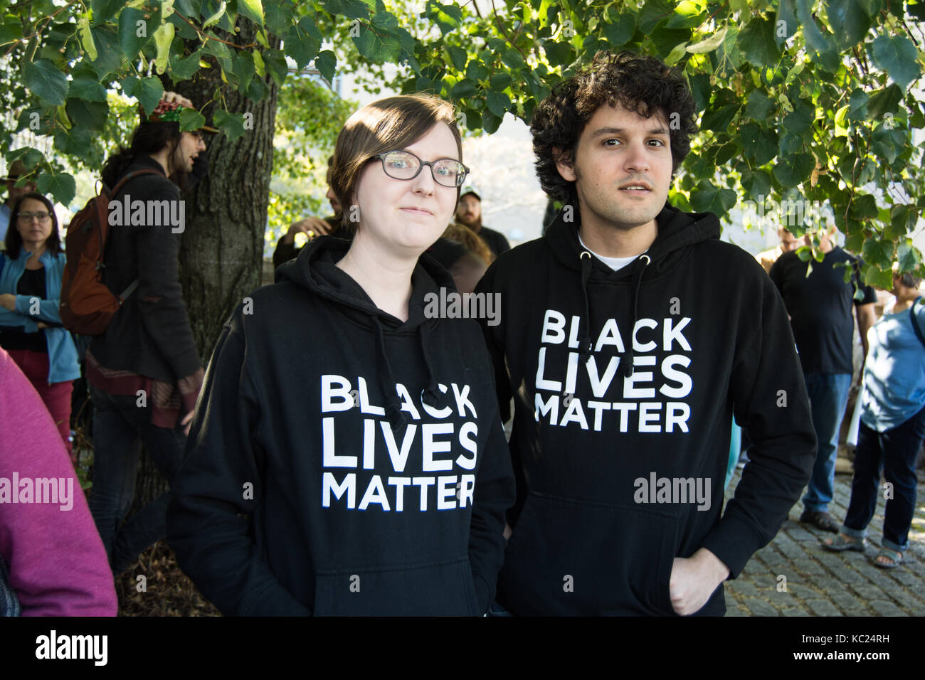 New York, USA. 01st Oct, 2017. Social justice activists rallied and ...