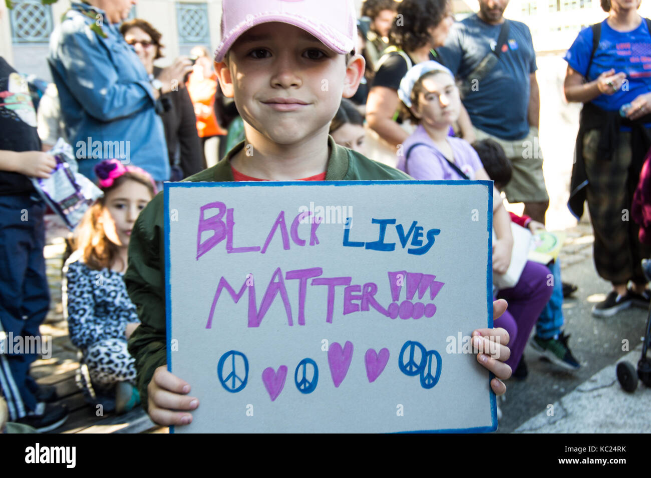 New York, USA. 01st Oct, 2017. Social justice activists rallied and ...