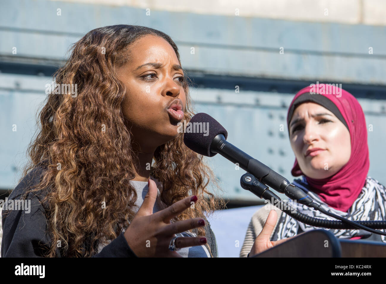 New York, USA. 01st Oct, 2017. Social justice activist Tamika Mallory ...