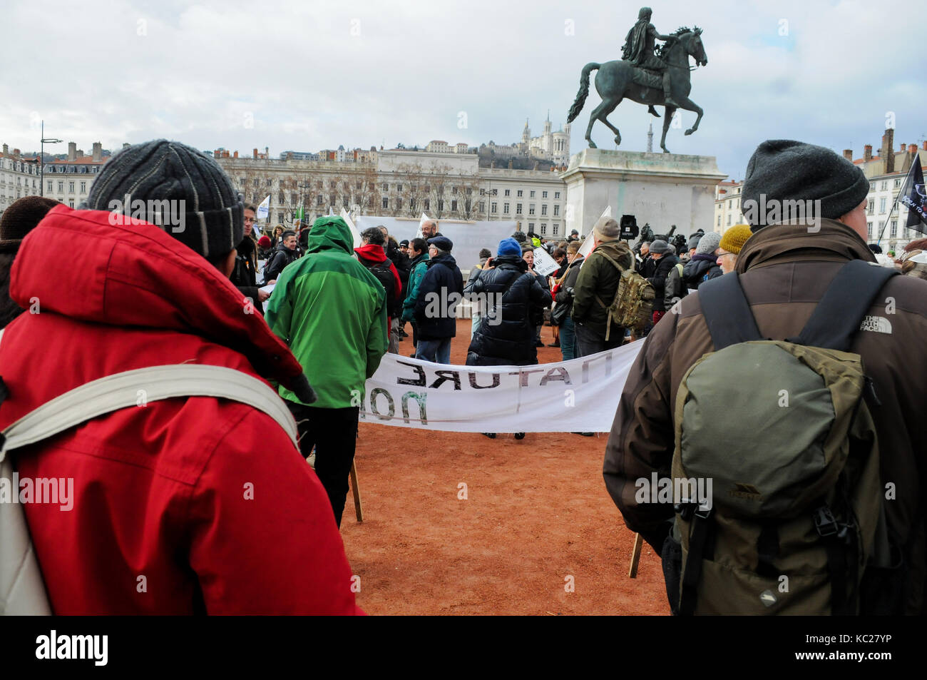 Thousands protest wolves killing in Lyon, France Stock Photo - Alamy