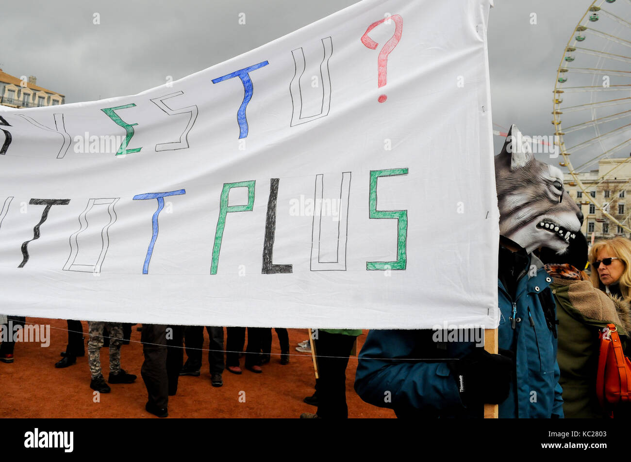 Thousands protest wolves killing in Lyon, France Stock Photo - Alamy