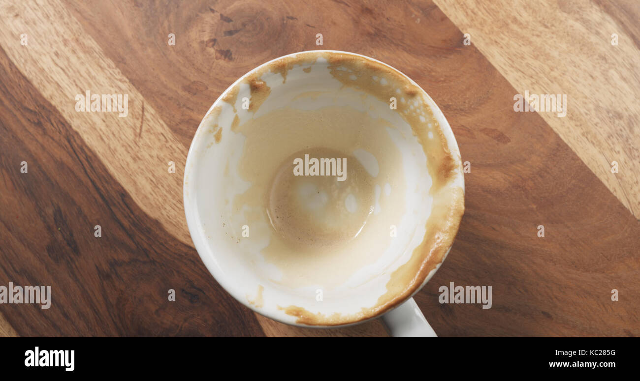 top view empty coffee cup on table, wide photo Stock Photo - Alamy