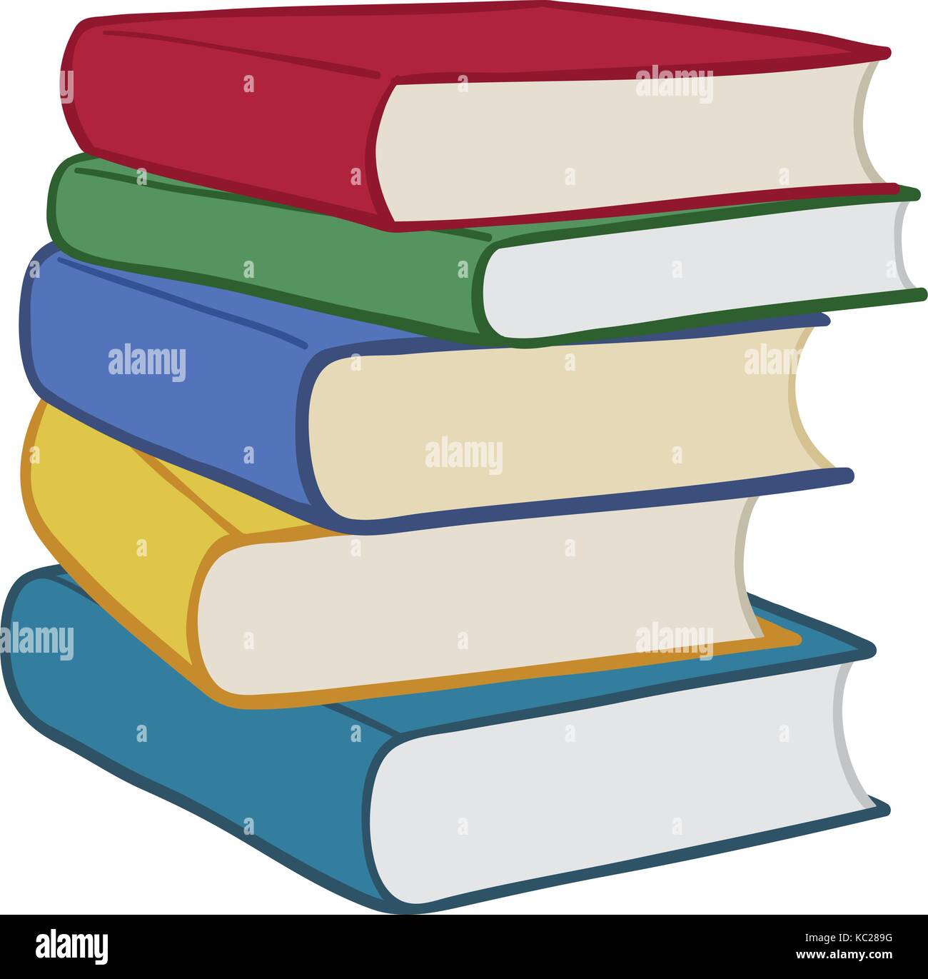Stack of multi colored books - vector illustration Stock Vector Image ...