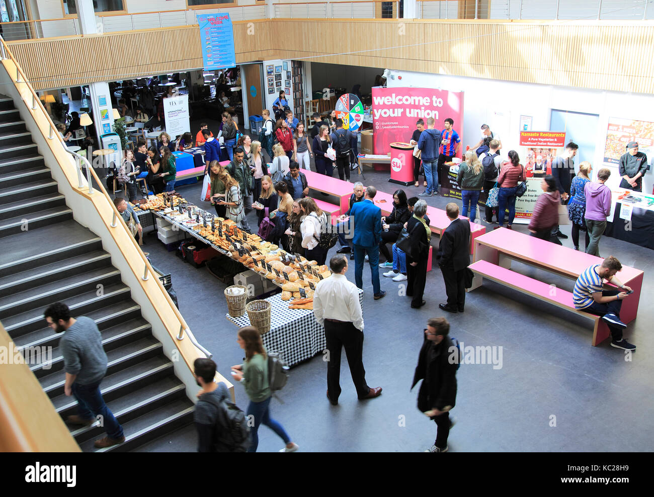 Student Union building campus of University of East Anglia, Norwich ...