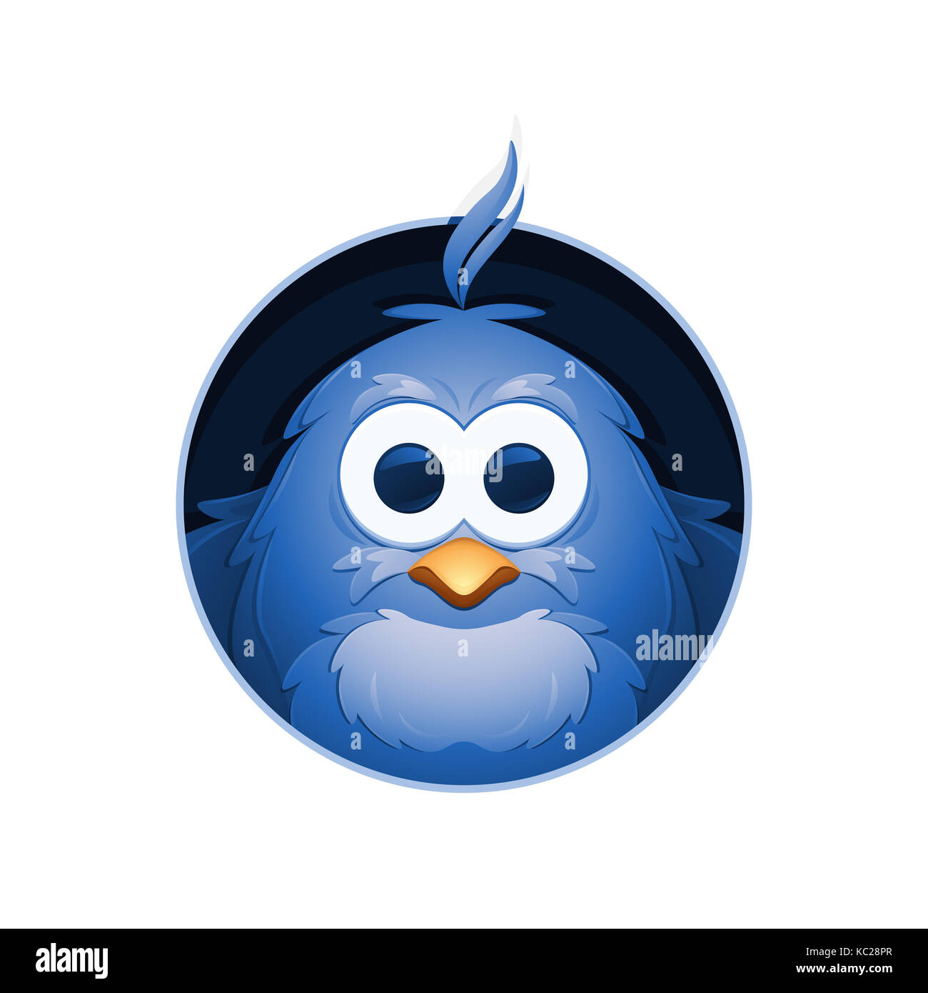 Avatar of cute little bird. Round icon Stock Photo - Alamy