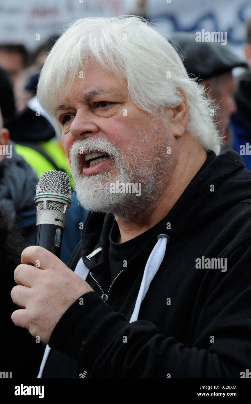 Paul Watson, founder of the Sea Shepherd Conservation Society, talks in ...