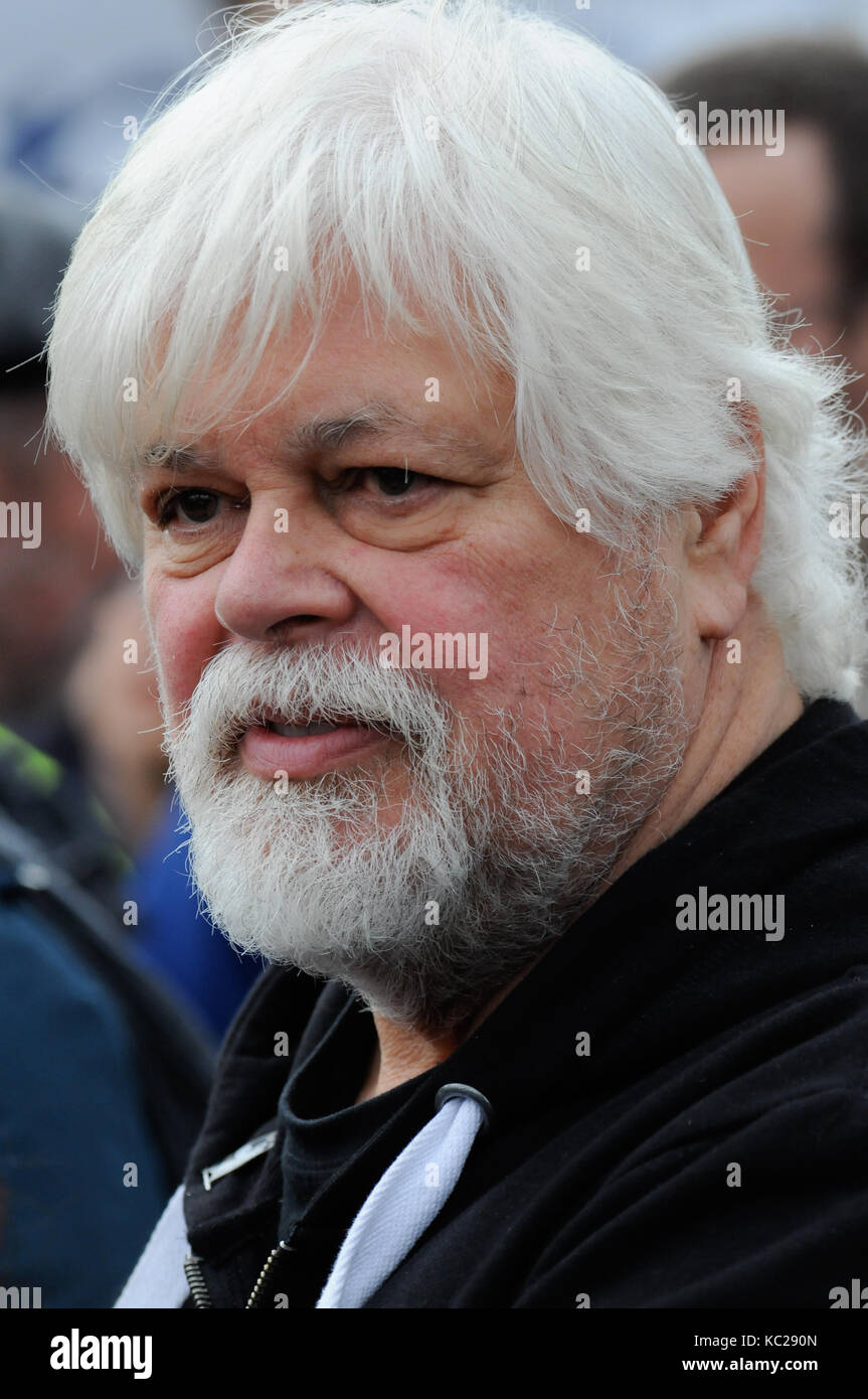 Paul Watson, founder of the Sea Shepherd Conservation Society, talks in ...