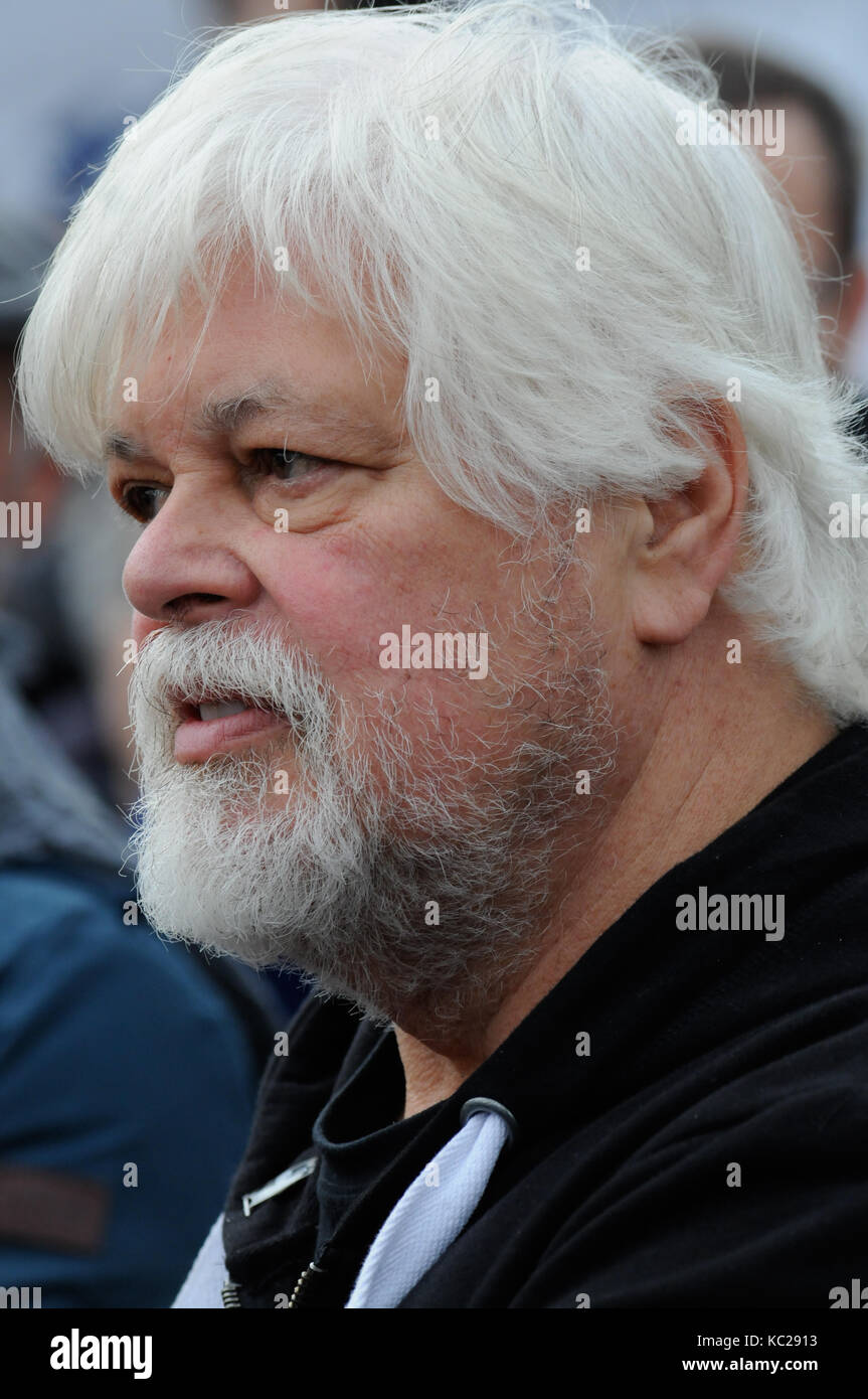 Paul Watson, founder of the Sea Shepherd Conservation Society, talks in ...