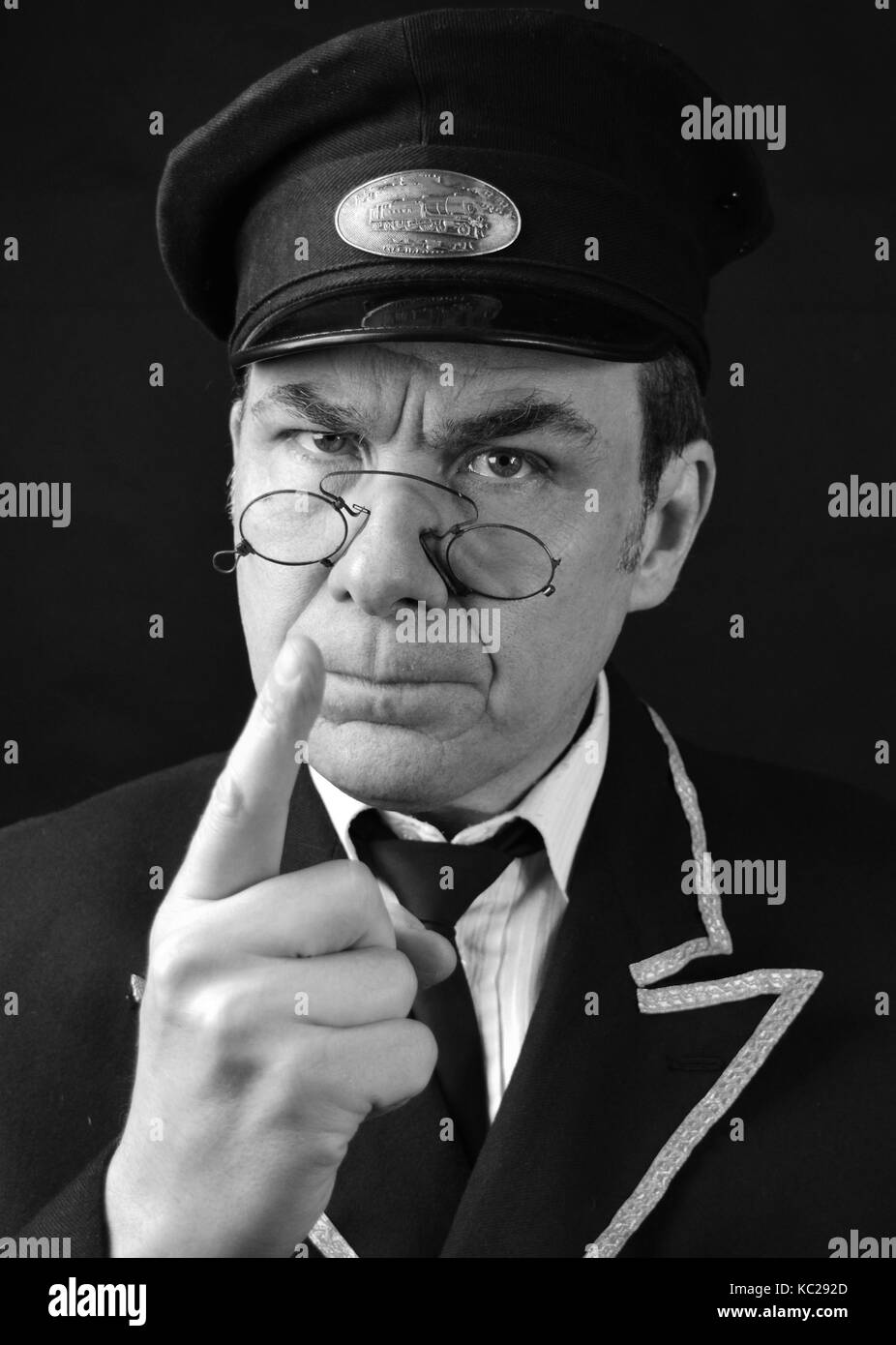 British rail station master Black and White Stock Photos & Images - Alamy